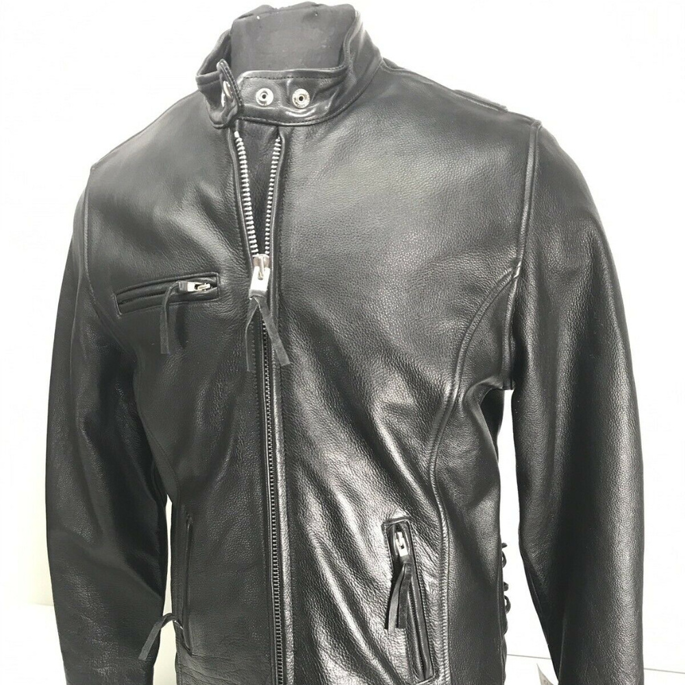 Wilsons Side Laced Leather Motorcycle Jacket&Liner - Gem